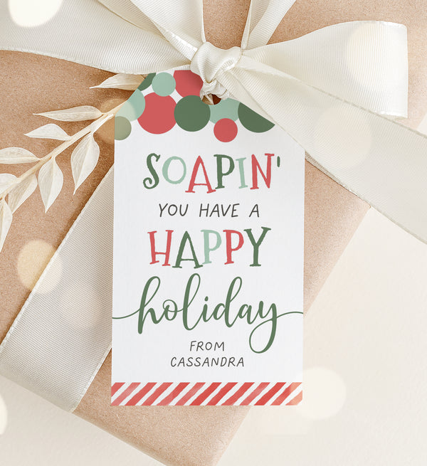 Soapin You Have a Happy Holiday Tag Template - Little Folk Printables