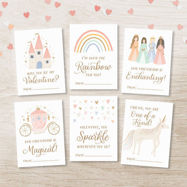 Princess Valentine's Cards - Little Folk Printables