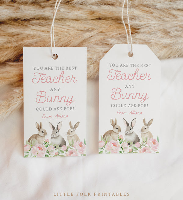 Floral Best Teacher Any Bunny Could Ask For Easter Tag Template ...