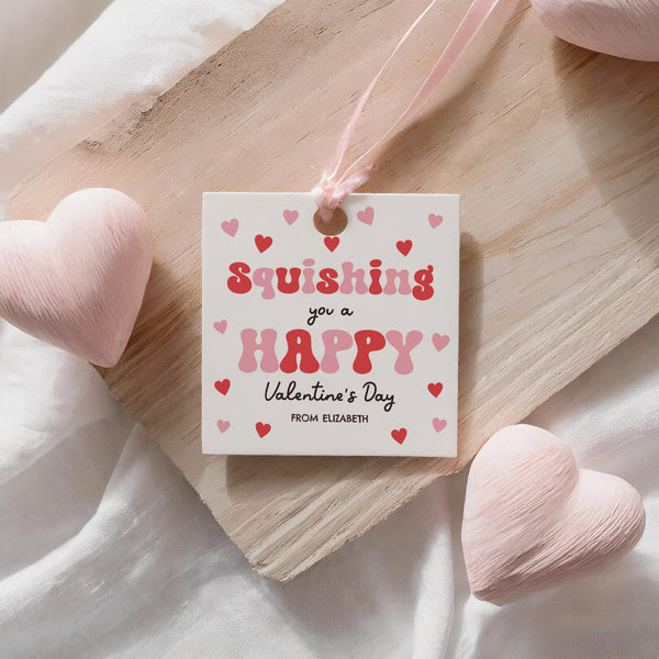 Squish Toy Valentine's Tag Template - Little Folk Printables