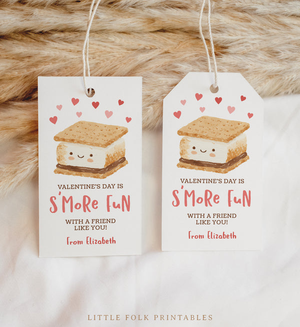 S'more Valentine's Tag Template - Little Folk Printables