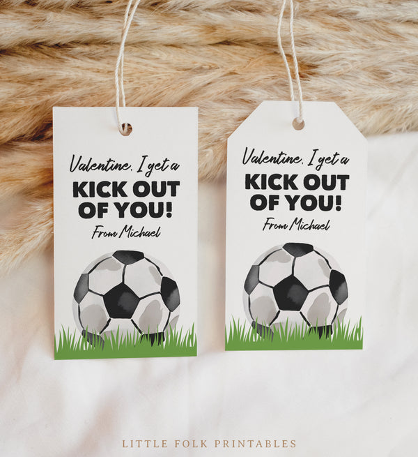 Soccer Valentine's Tag Template - Little Folk Printables