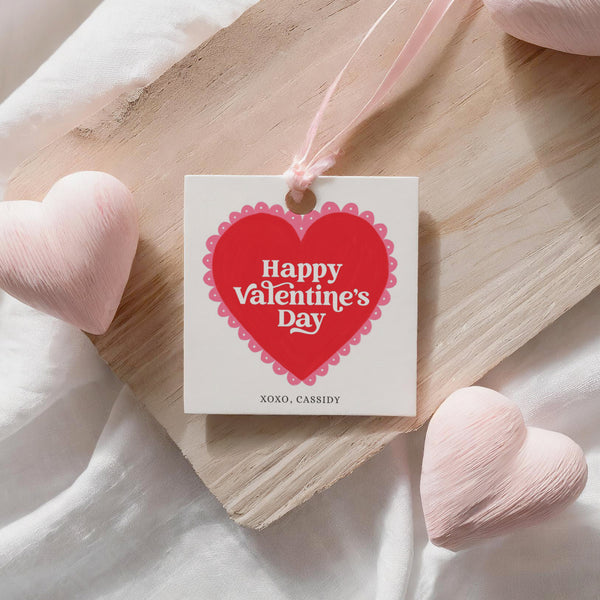 Lace Heart Valentine's Tag Template - Little Folk Printables