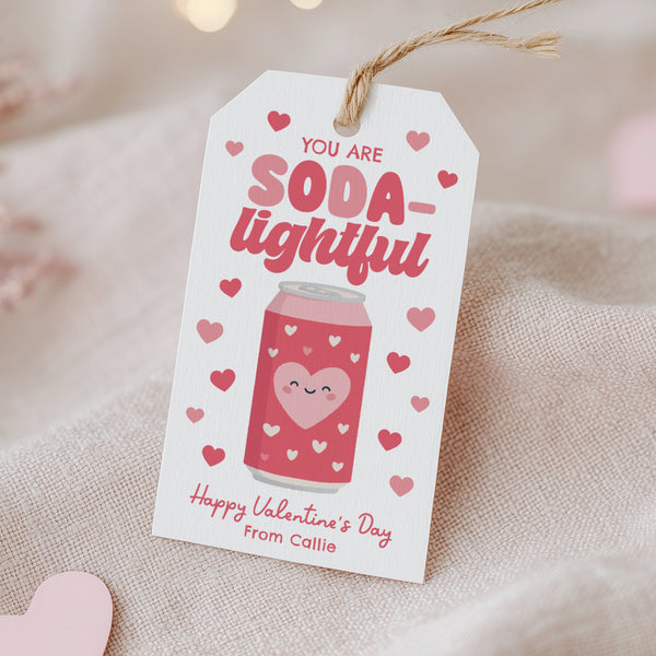 Soda Valentine's Tag Template - Little Folk Printables