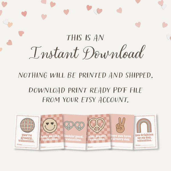 Groovy Valentine's Cards - Little Folk Printables
