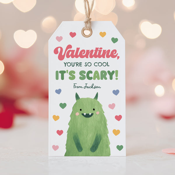 Monster Valentine's Tag Template - Little Folk Printables