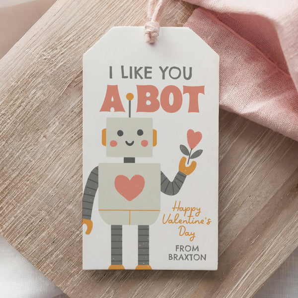 Robot Valentine's Tag Template - Little Folk Printables