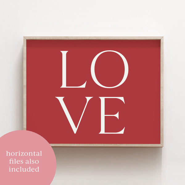 Red LOVE Print - Little Folk Printables