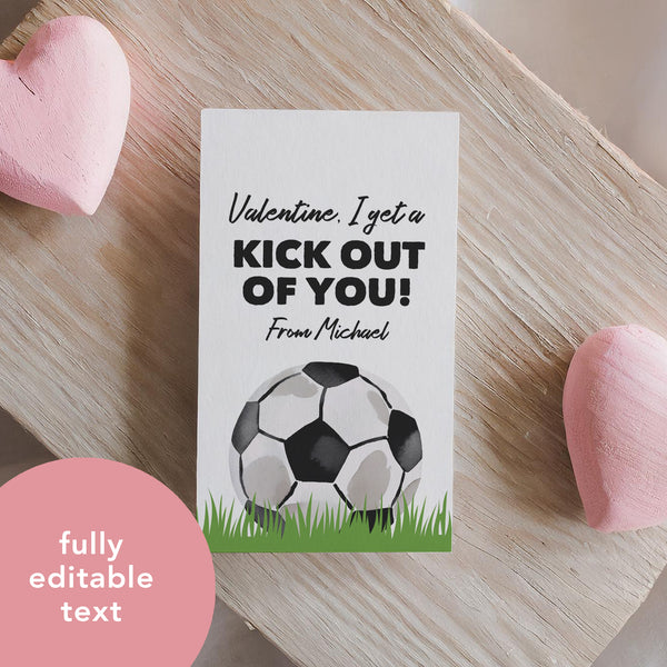 Soccer Valentine's Tag Template - Little Folk Printables