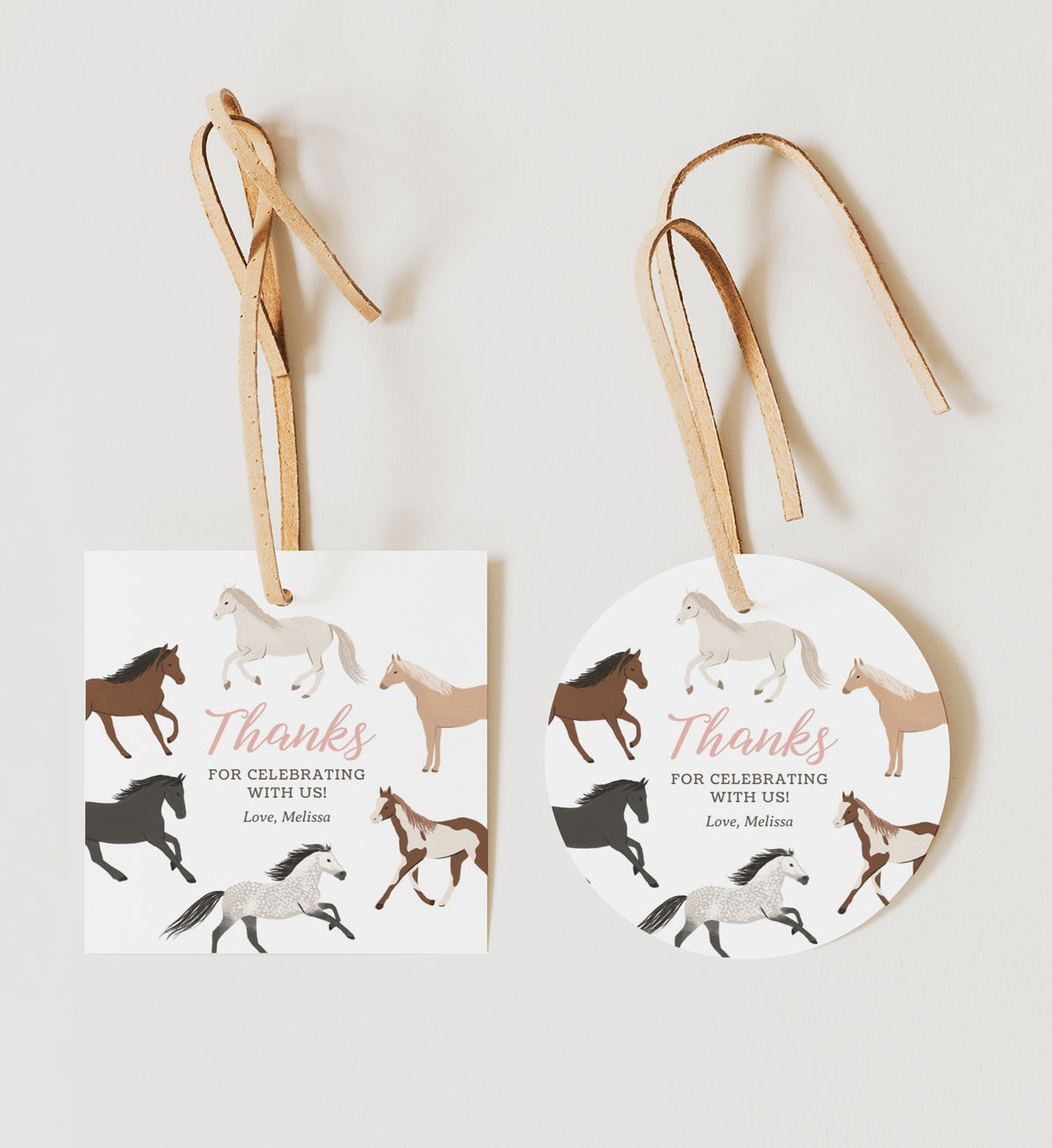Editable Horse Birthday Favor Tag Template - Little Folk Printables