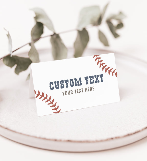 Editable Baseball Birthday Table Tent Template - Little Folk Printables