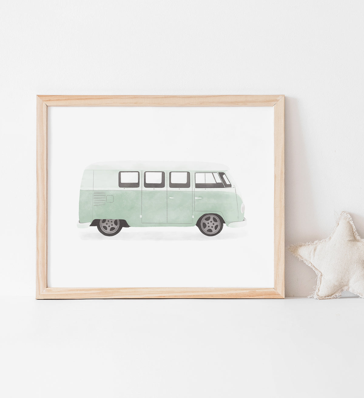 Retro Van Print - Mint - Little Folk Printables