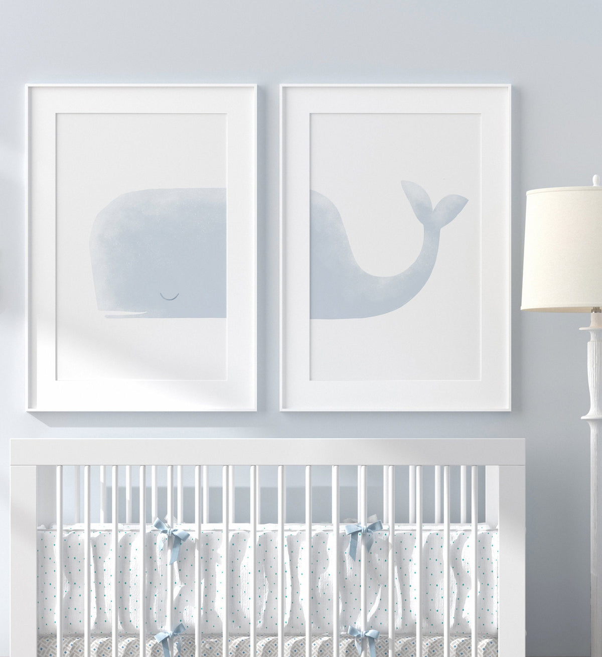 Light Blue Whale Set of 2 Prints - Little Folk Printables