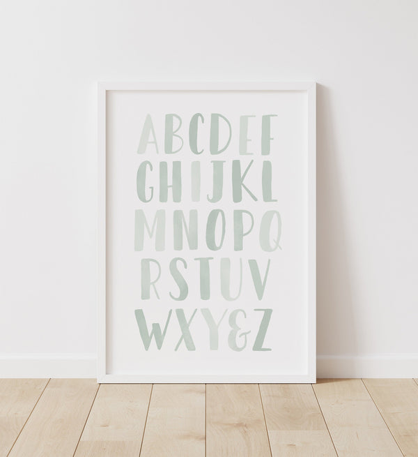 Alphabet Print - Mint - Little Folk Printables