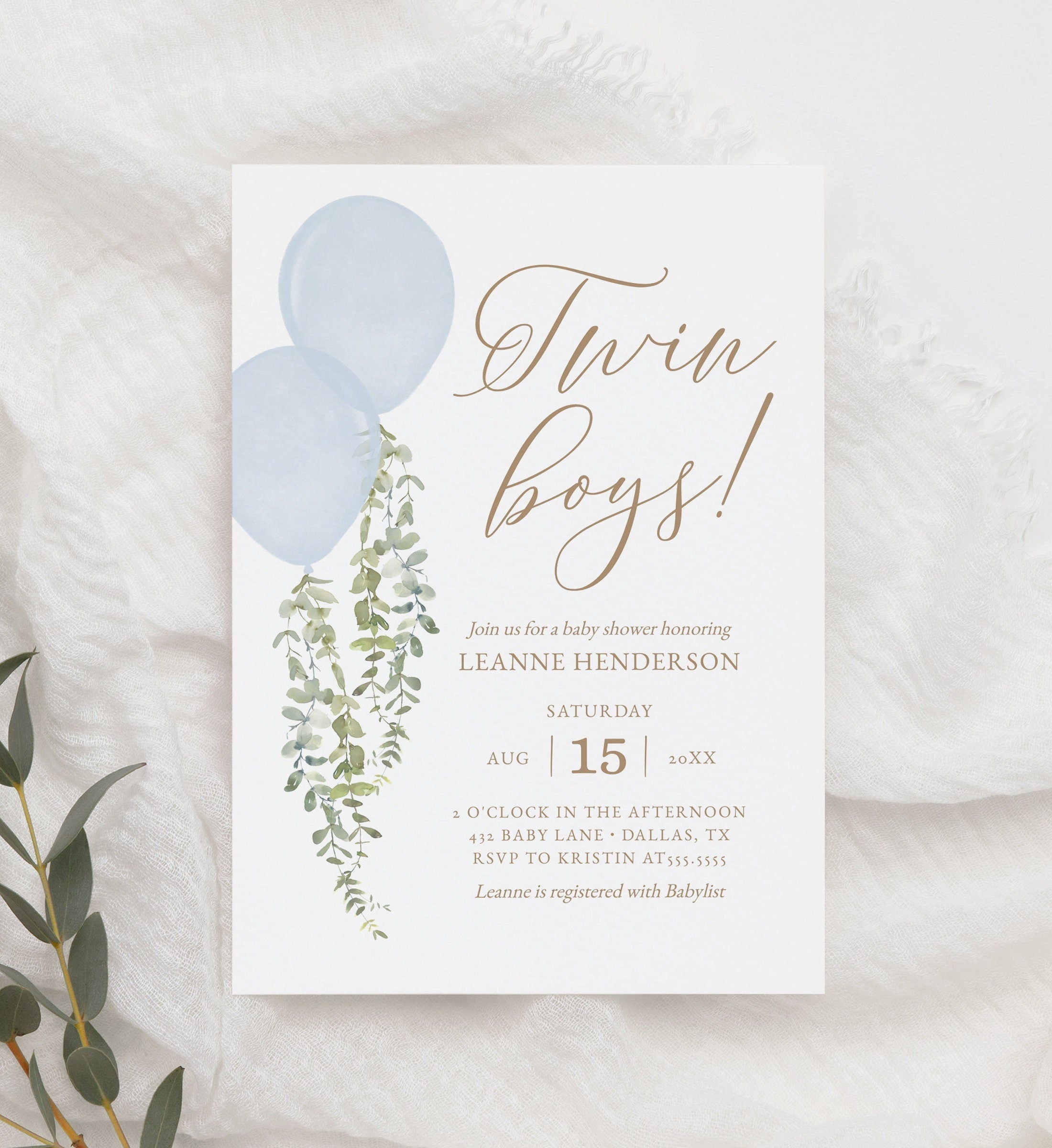 Dual Baby Shower Invitation