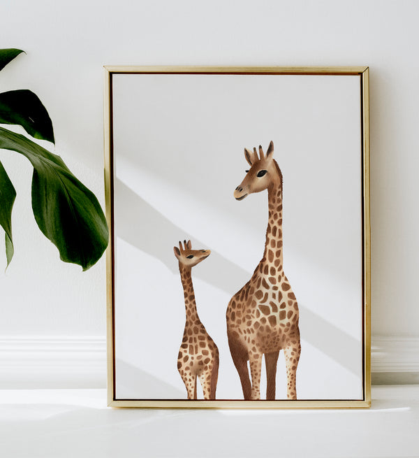 Baby and Mama Giraffe Print - Little Folk Printables