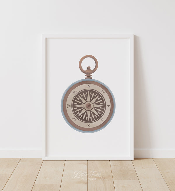 Vintage Compass Print - Little Folk Printables