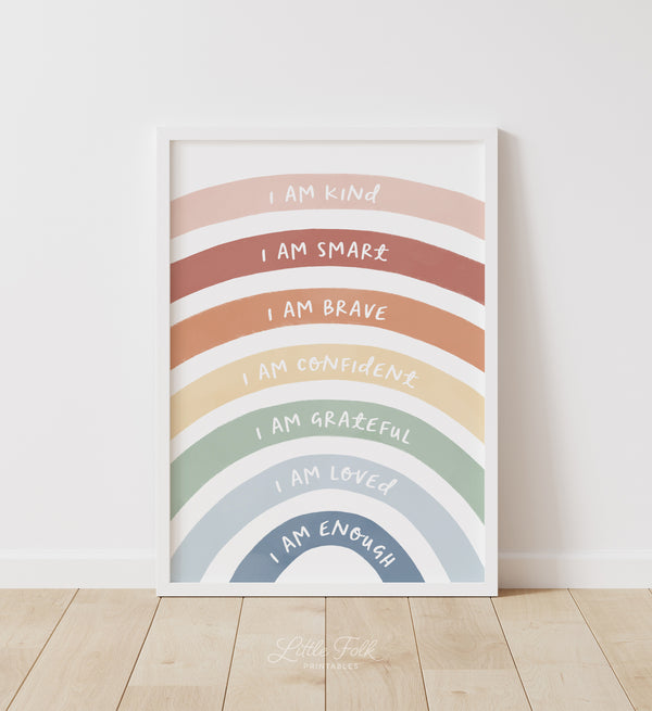 Rainbow Affirmations Print - MRCP - Little Folk Printables