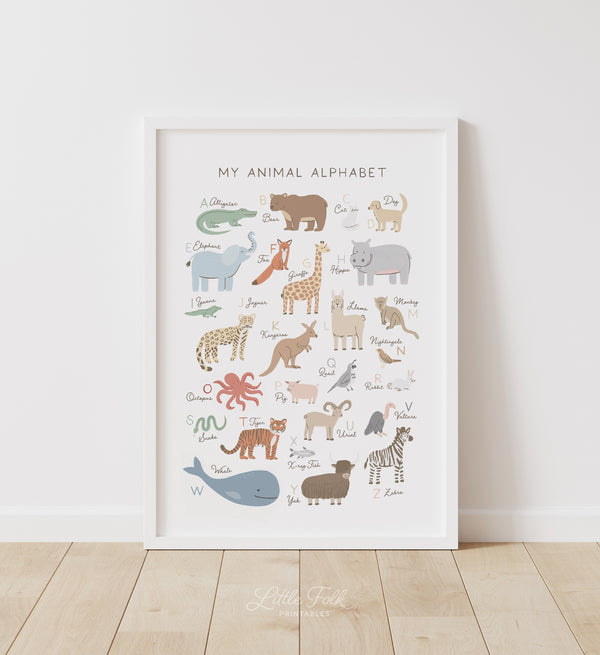 Animal Alphabet Print - MRCP - Little Folk Printables