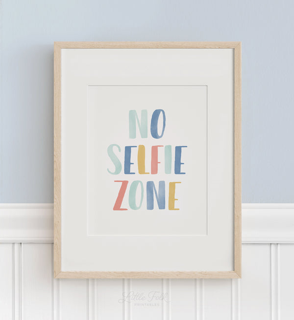 No Selfie Zone Print - Little Folk Printables