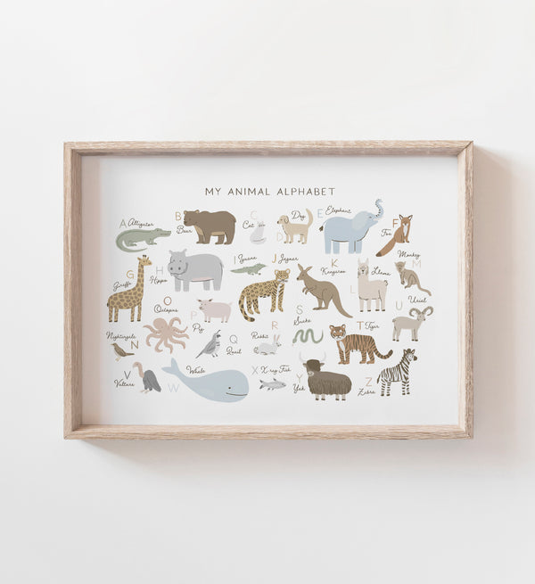 Animal Alphabet Horizontal Print - SNCP - Little Folk Printables
