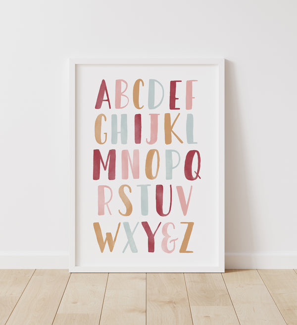 Alphabet Print - Hot Pink - Little Folk Printables