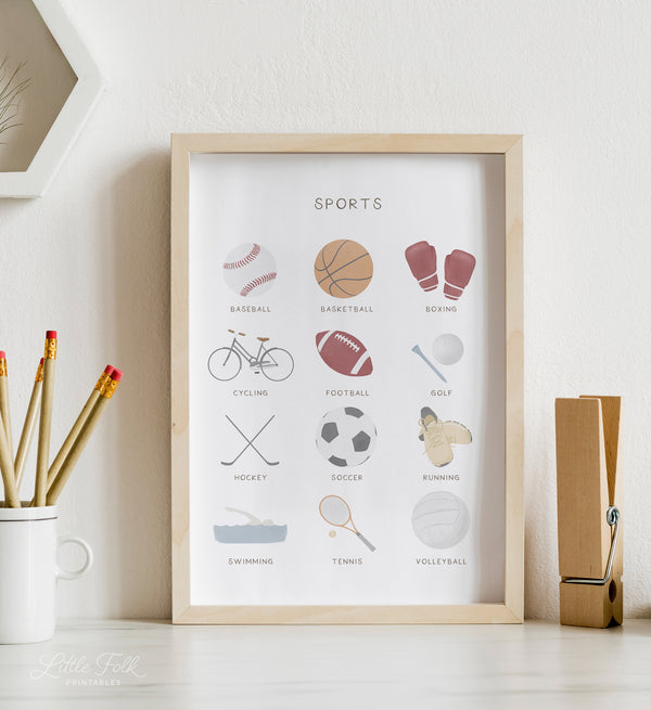 Sports Chart Print - Little Folk Printables