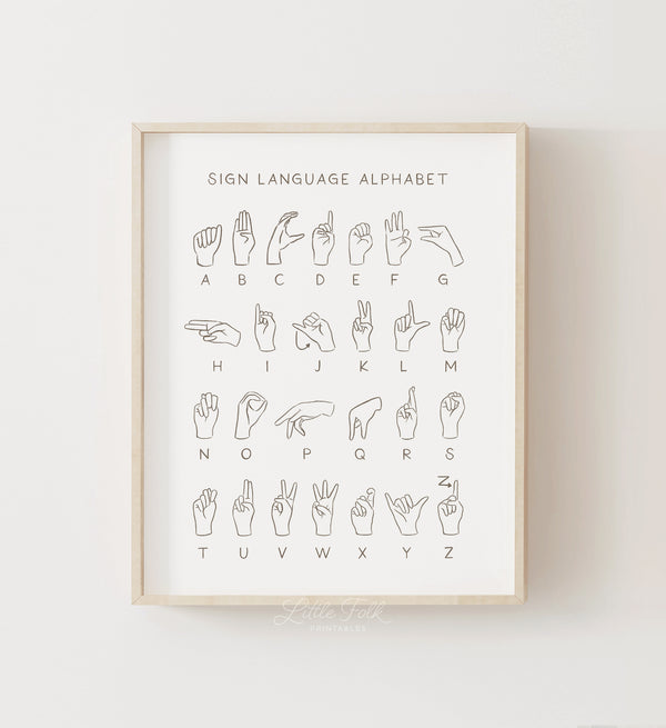 American Sign Language Alphabet Print - Little Folk Printables