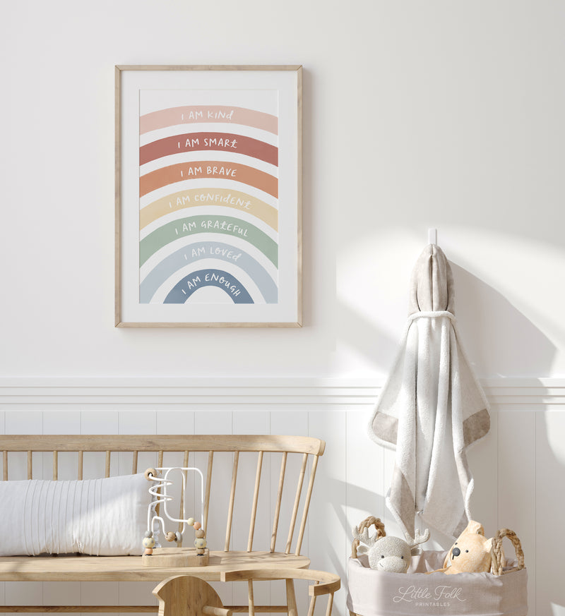 Rainbow Affirmations Print - MRCP - Little Folk Printables