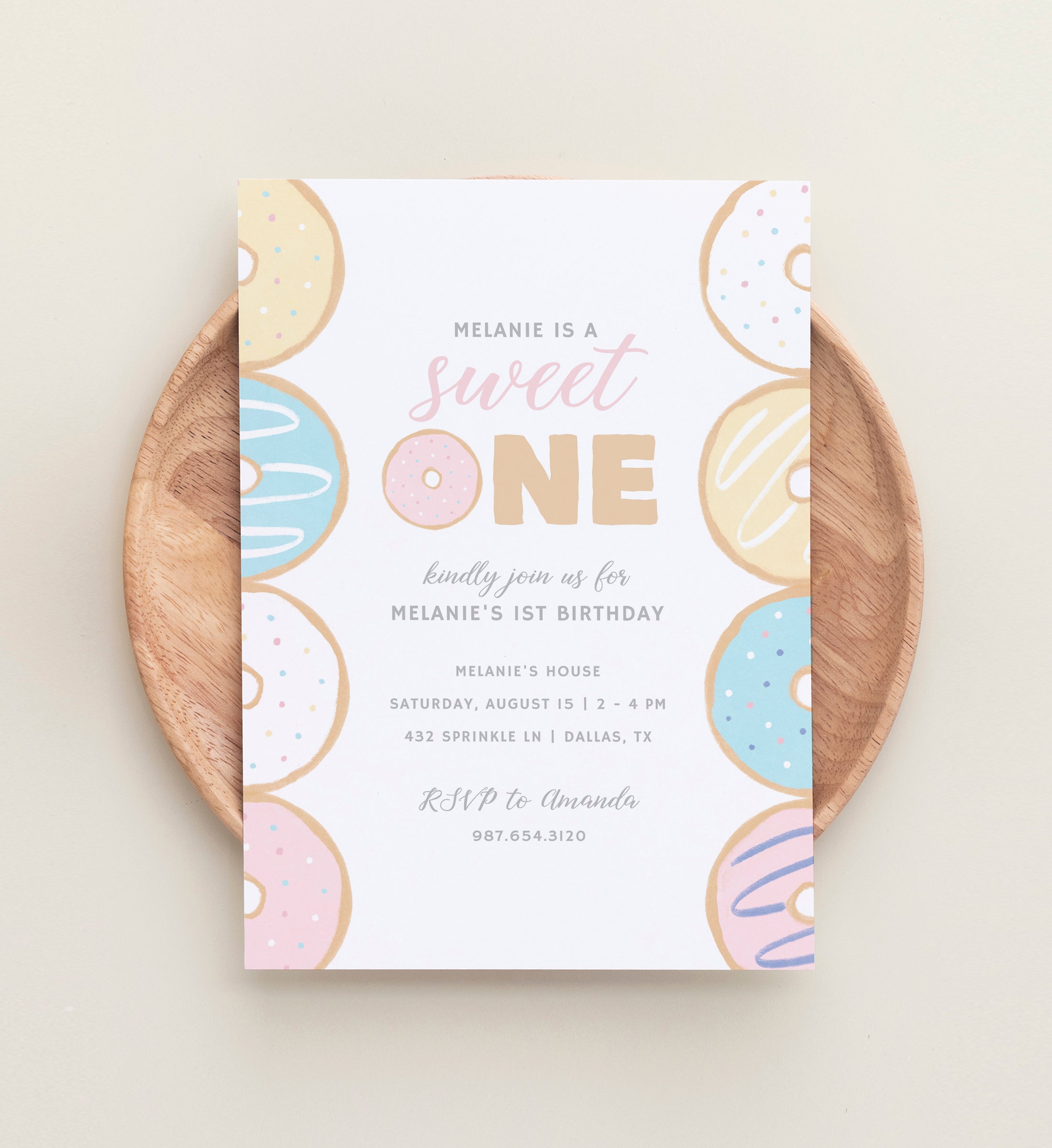 Printable Donut Invitation